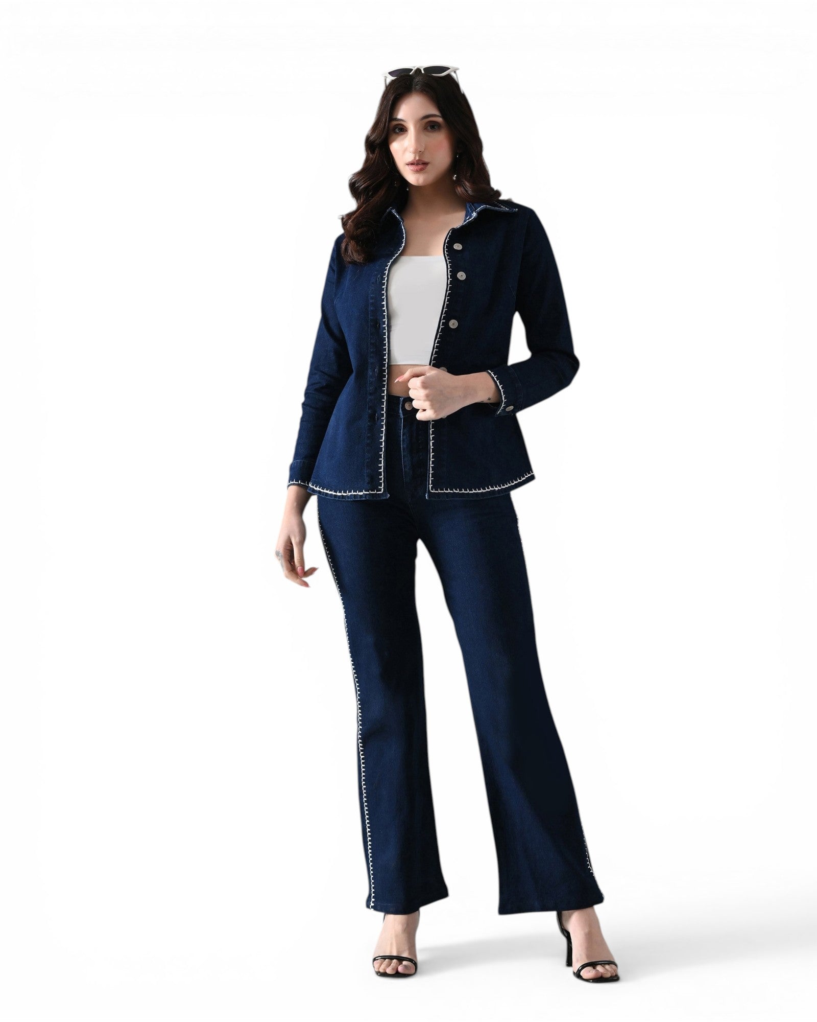 Stitch line Denim Co-ord Set – ANNY