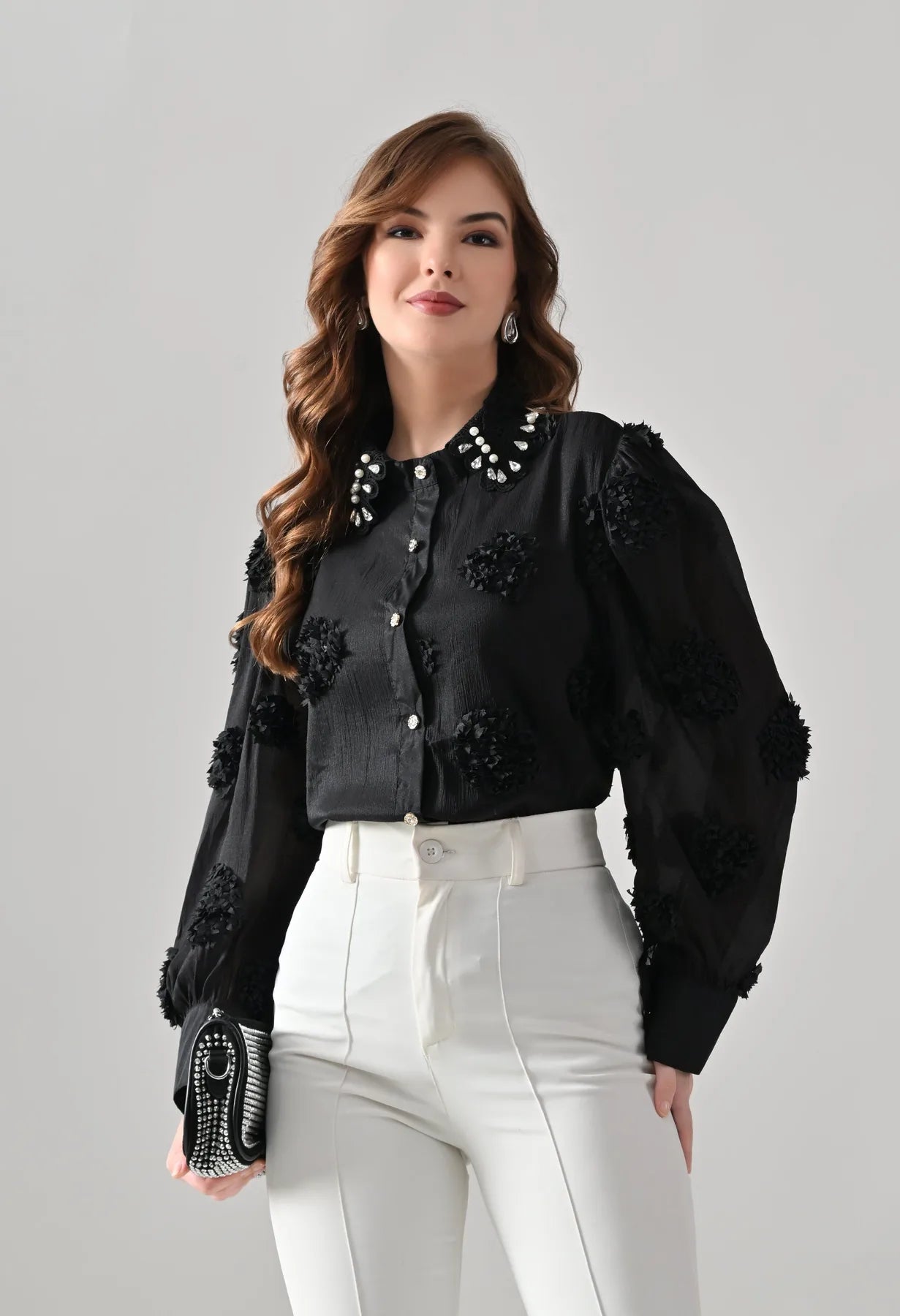 Pearl Embellished Shirt – ANNY